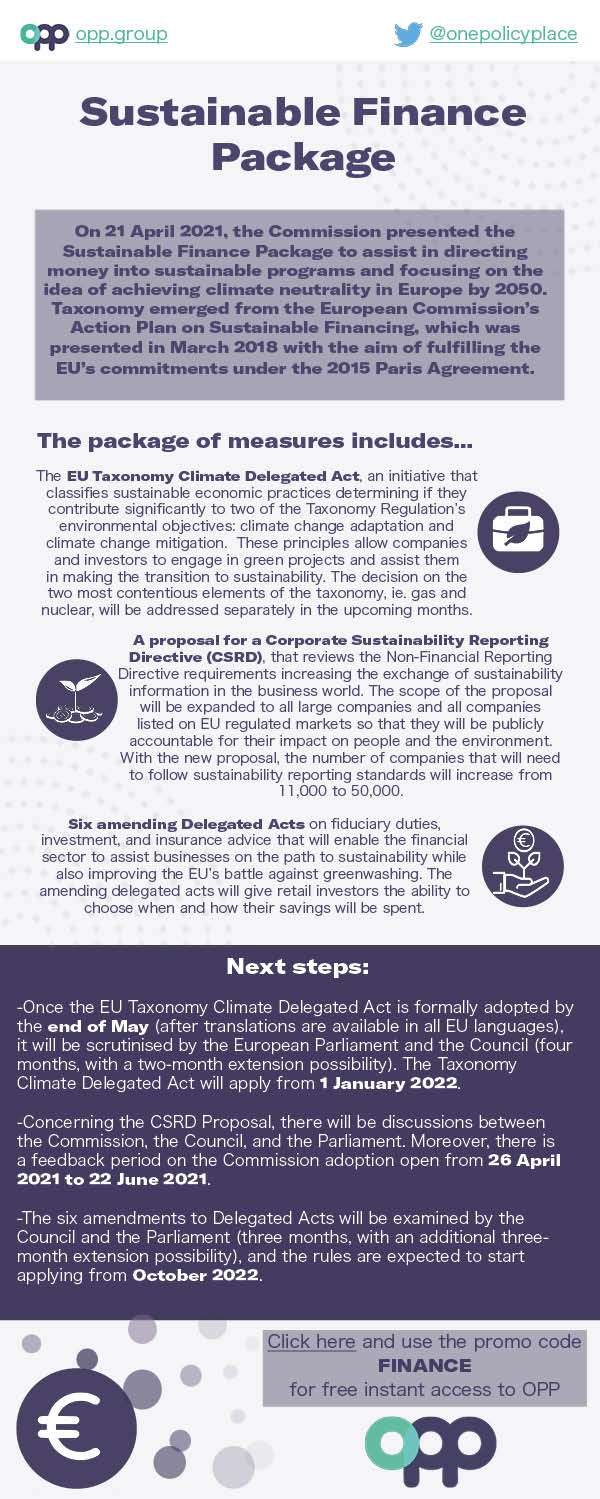 OPP One-Pager: Sustainable Finance Package - One Policy Place